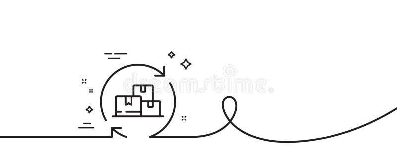 Delivery Change Line Icon. Package Location Sign. Continuous Line with ...
