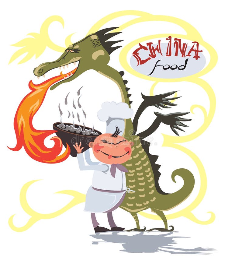 Delivery Chinese Food. Vector Logo with a Cart. Stock Vector ...