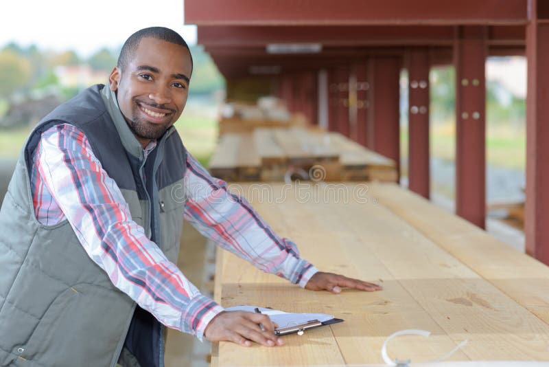 Delivery clerk on yard stock image. Image of construction - 89688431