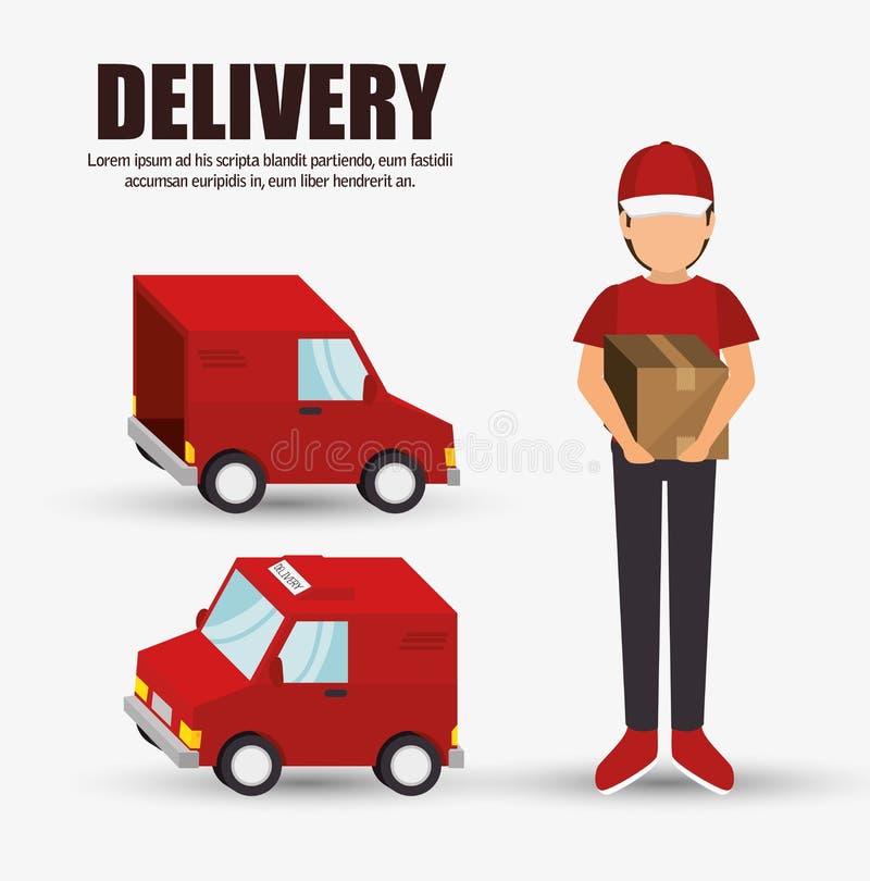 Delivery Concept Character Truck Icon Design Stock Illustration ...