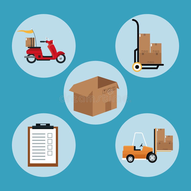 Delivery Concept Collection Equipment Shipping Stock Vector ...