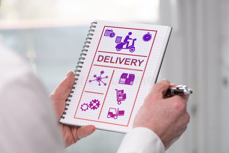 Delivery Concept on a Notepad Stock Image - Image of transport ...