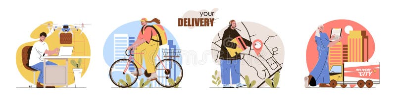 Delivery Concept Screens Set for Mobile App Template. Stock Vector ... Delivery Concept Screens Set for Mobile App Template. Stock Vector ...