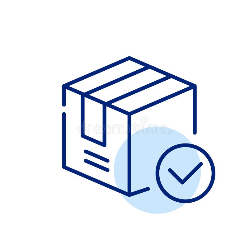 Delivery Confirmed. Parcel and Check Mark. Pixel Perfect Icon Stock ...