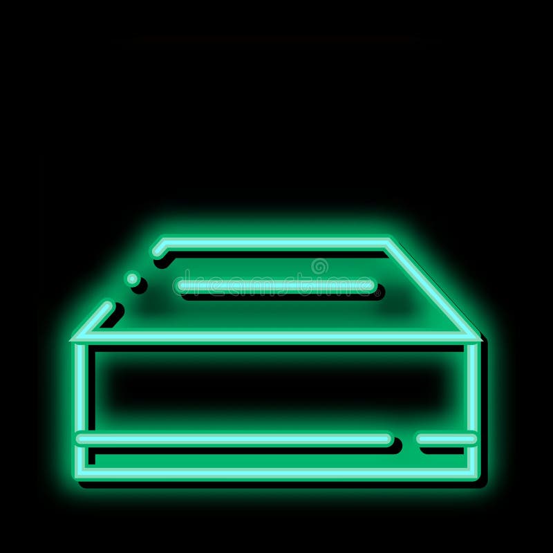 Delivery Container Packaging Element Neon Glow Icon Illustration Stock ...