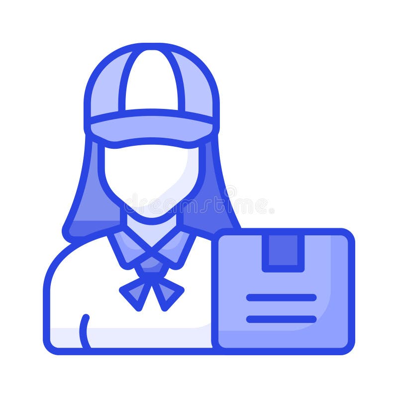 Delivery Courier Woman with Parcel Box, Delivery Girl Vector, Courier ...
