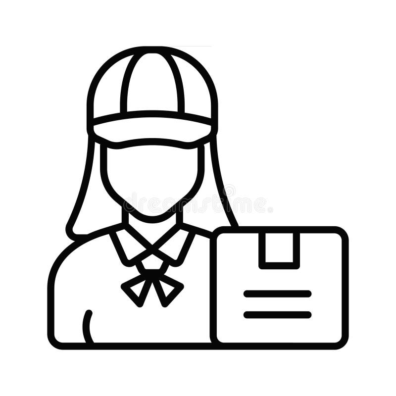 Delivery Courier Woman with Parcel Box, Delivery Girl Vector, Courier ...