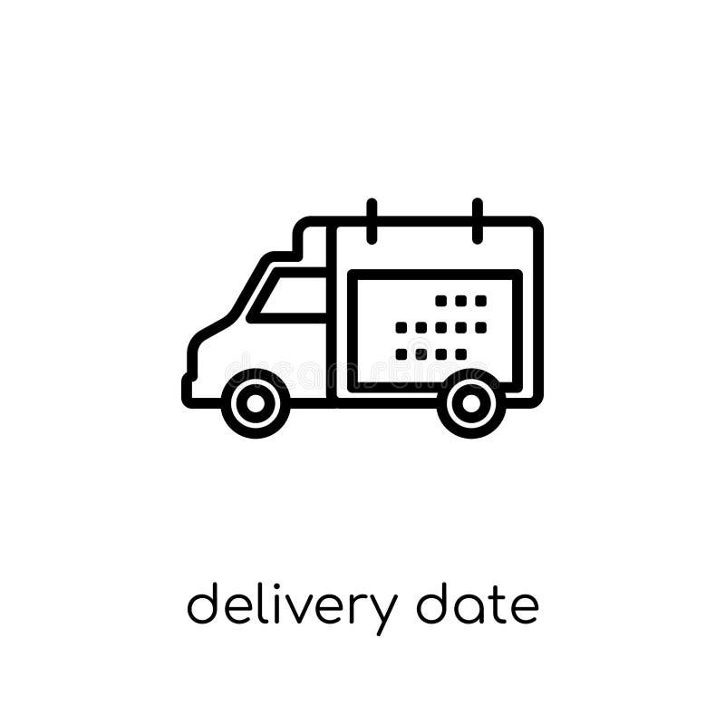 Delivery Date Icon. Trendy Modern Flat Linear Vector Delivery Da Stock ...