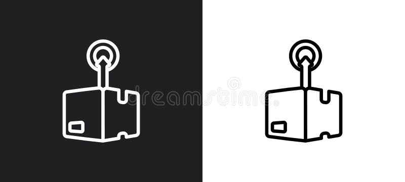 Delivery Destination Outline Icon in White and Black Colors. Delivery ...