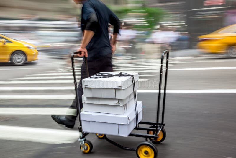Delivery with Dolly by Hand Stock Photo - Image of employment, city ...