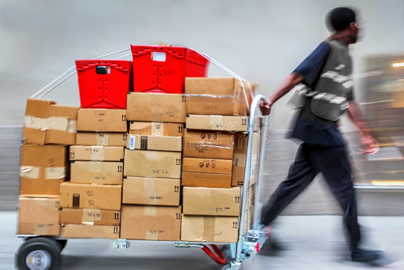 Delivery with Dolly by Hand Stock Image - Image of mail, commerce: 88238327