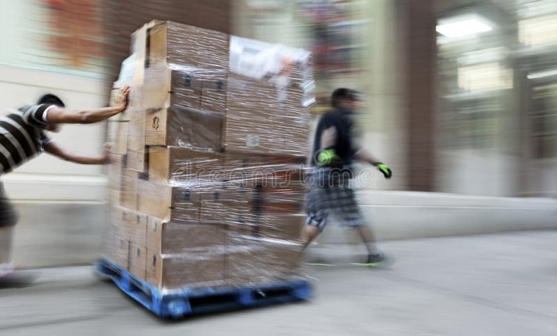 Delivery with Dolly by Hand Stock Image - Image of packaging, abstract ...