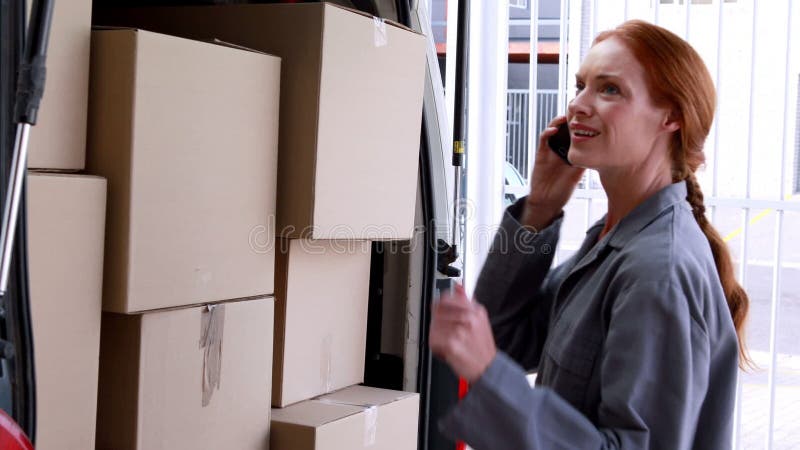 Delivery Driver Loading His Van Stock Video - Video of freight, 1080p ...