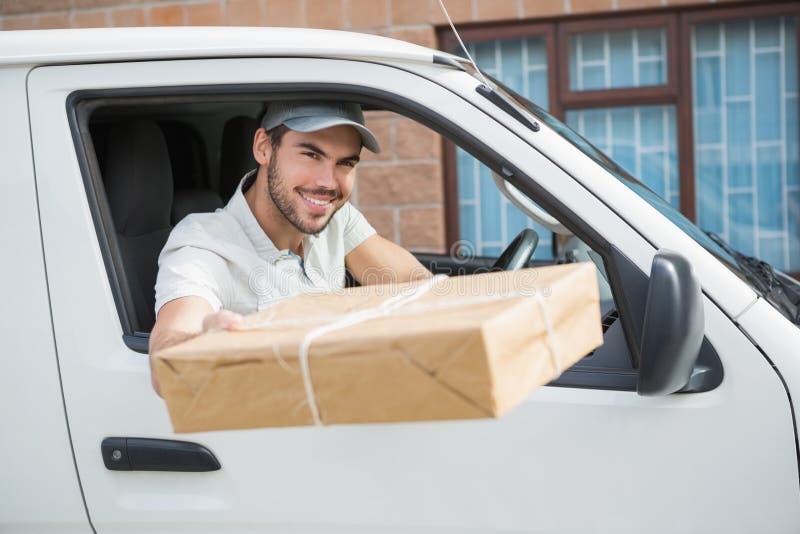 Young Delivery Guy Holding Stack of Parcel Boxes Stock Photo - Image of ...