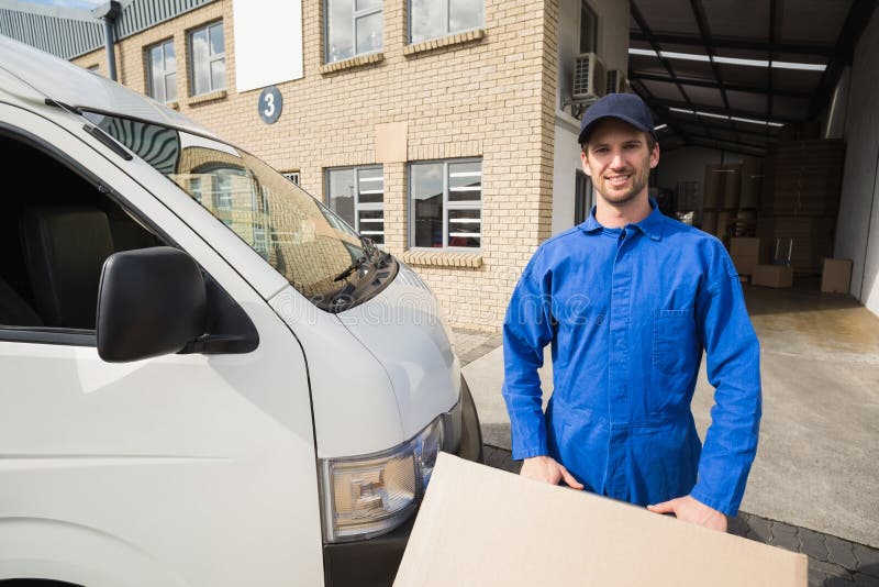Delivery Driver Packing His Van Stock Image - Image of cardboard ...