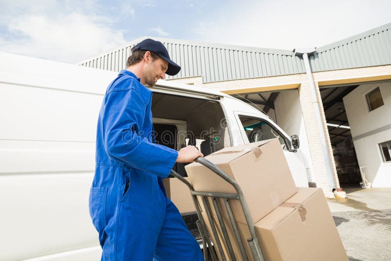 Delivery Driver Packing His Van Stock Image - Image of worker, business ...