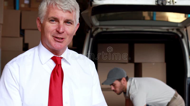 Delivery Driver Loading His Van Stock Video - Video of freight, 1080p ...