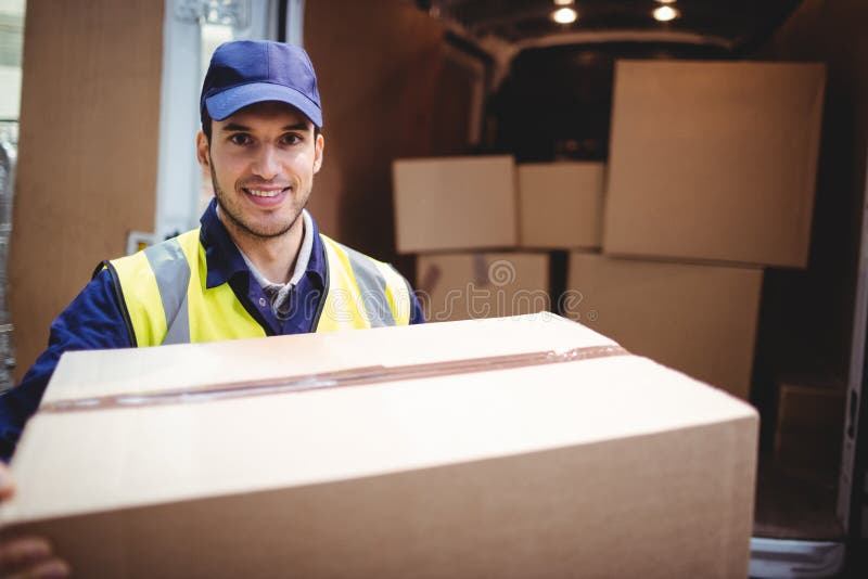 Portrait of Female Delivery Driver with Clipboard Stock Photo - Image ...