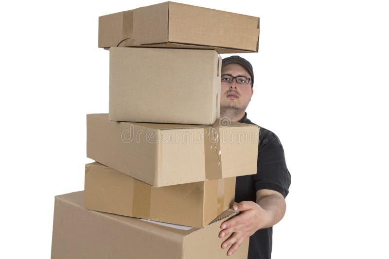 Delivery Driver Handing Out a Parcel Stock Image - Image of package ...