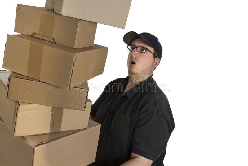 Delivery Driver Handing Out a Parcel Stock Image - Image of package ...