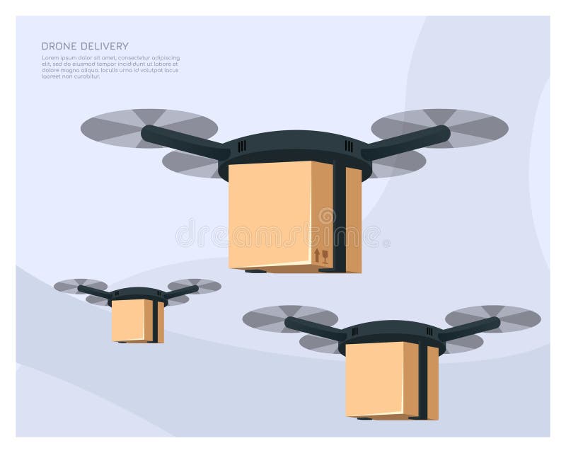 Delivery drone concept stock vector. Illustration of transport - 275809194