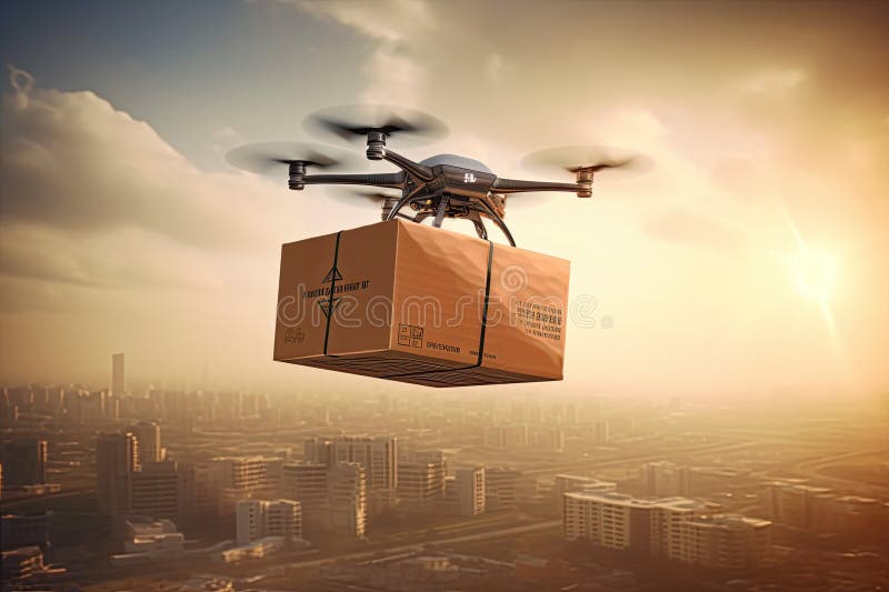 Drone Delivery stock illustration. Illustration of logistics - 278535899