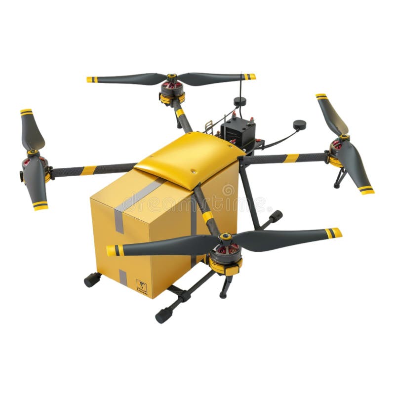Delivery Drone with Holding Box on Transparent Background - Ai ...