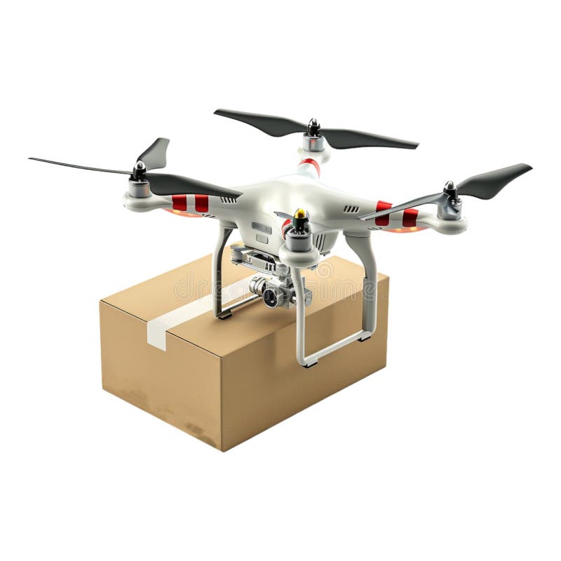 Delivery Drone with Holding Box on Transparent Background - Ai ...
