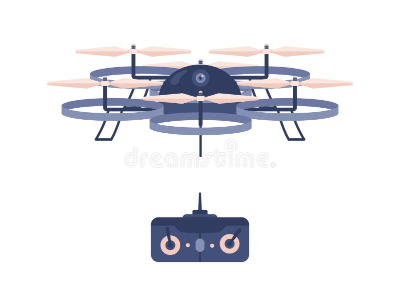 Delivery Drone or Quadcopter Plane Device Flat Vector Illustration ...