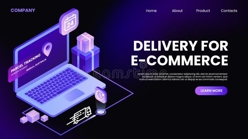 Delivery for E-Commerce. Website Landing Page Stock Vector ...