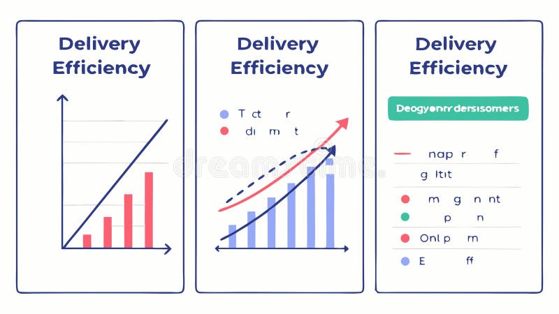 Delivery Efficiency Charts, Optimizing Logistics and Speed. Vector ...