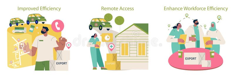 Delivery Enhancement and Remote Access Stock Illustration ...