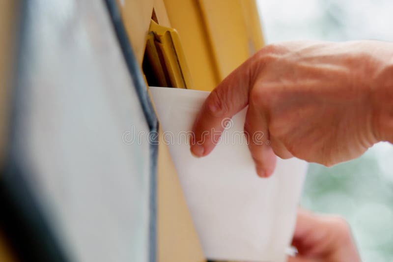 Delivery of Envelopes in Postbox Stock Photo - Image of send, delivery ...