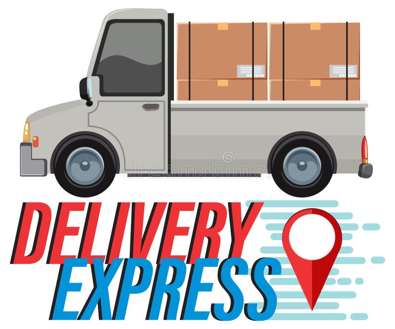 Delivery Express Logo with Location Pin and Delivery Pickup Stock ...