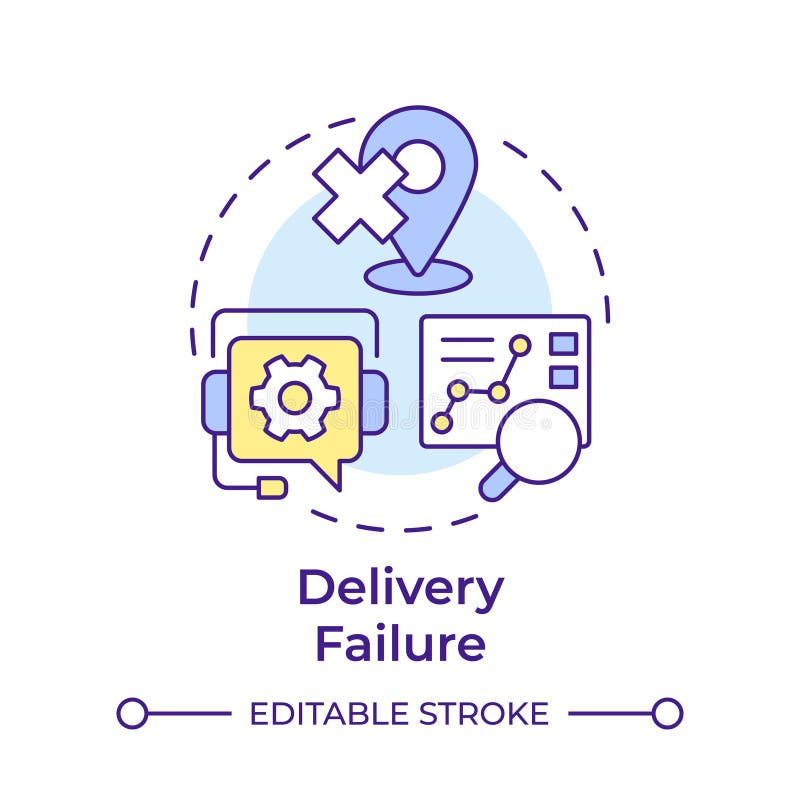 Delivery Failure Multi Color Concept Icon Stock Illustration ...