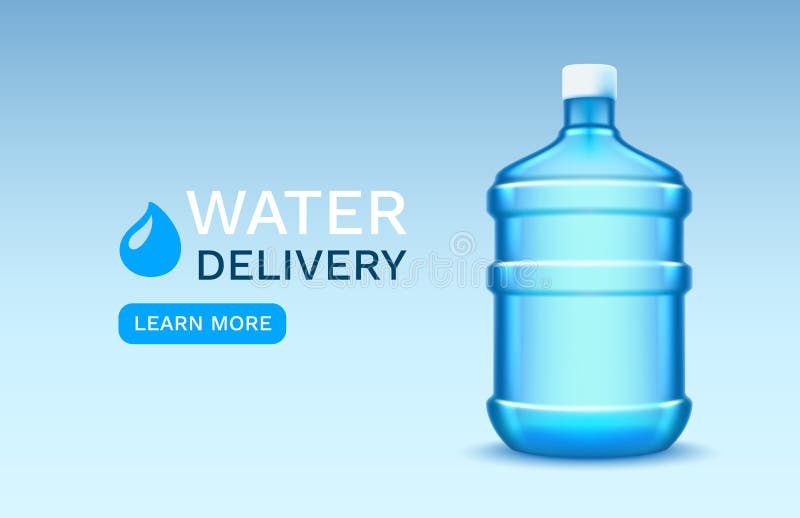 Delivery of Filtered Water for Drinking, Advertising Cover. Vector ...