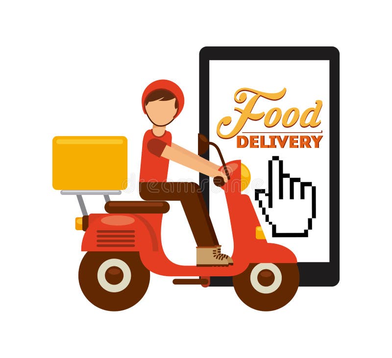 Delivery, Food, Rider, Worker Icon. Blue Vector Design Stock Vector ...
