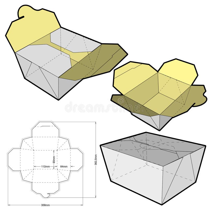 Packaging for Two Bottles of Wine and Die-cut Pattern. Stock Vector ...