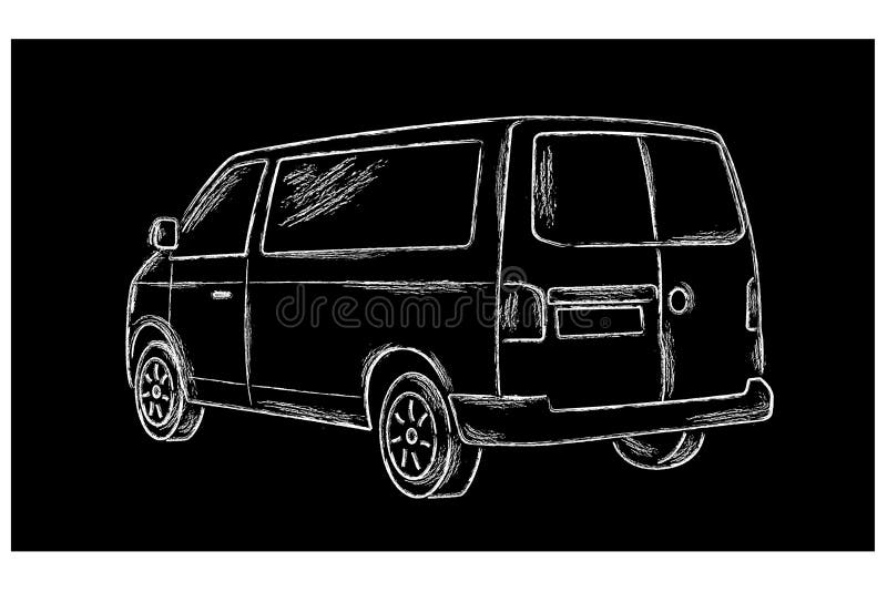 Hand Drawn Pencil Cartoon Illustration of a Commercial Vehicle Stock ...