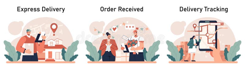 Delivery of Goods Set. Warehousing, Logistics and Delivery of Customer ...