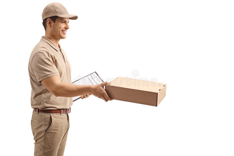 Delivery Guy Giving a Package Stock Photo - Image of parcel, delivering ...