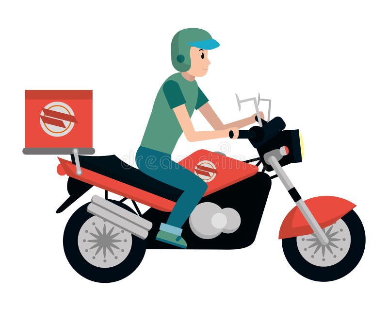 Delivery Guy with Motorcycle Stock Vector - Illustration of order ...
