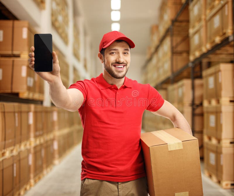 Close Up Business Man Hand Holding Blank Screen Mobile Smart Phone ...