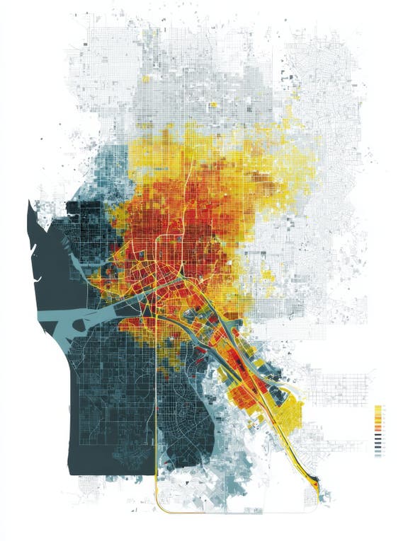 Delivery Heatmap Visualizing Urban Zone Activity with Clean Right Area ...