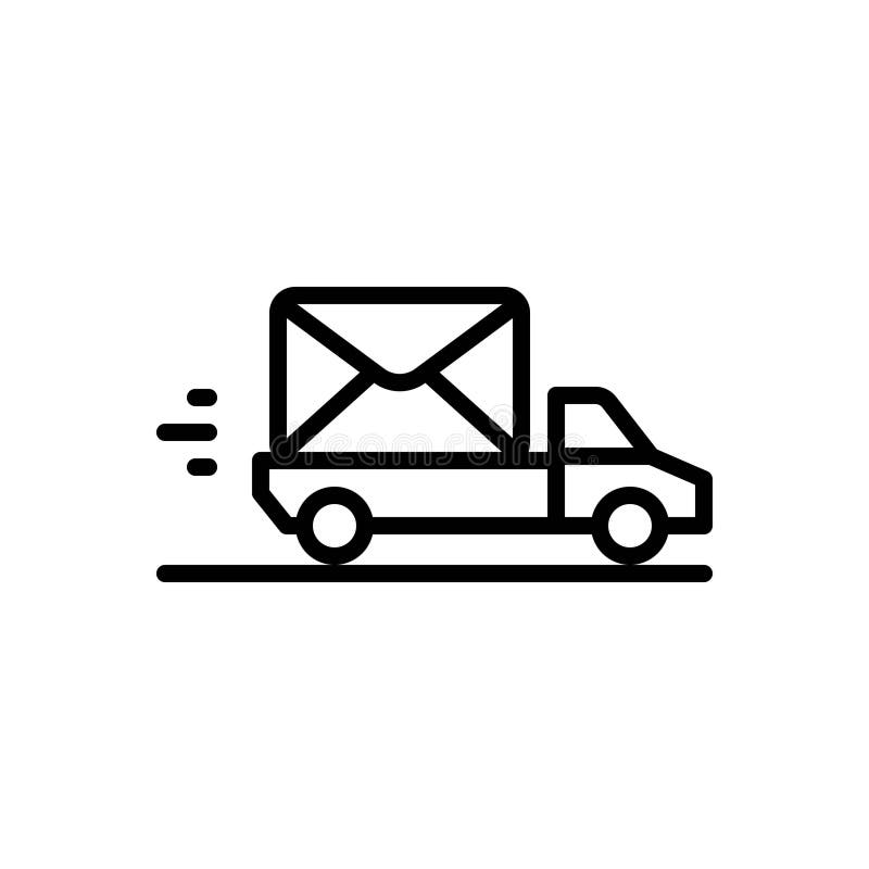 Black Line Icon for Delivery, Message and Letter Stock Vector ...