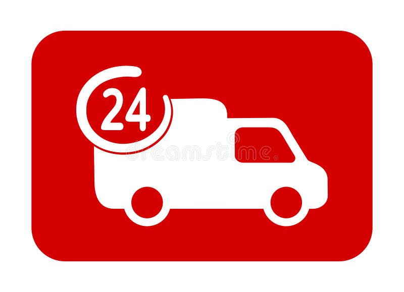 24 hour delivery icon stock vector. Illustration of sign - 302787784