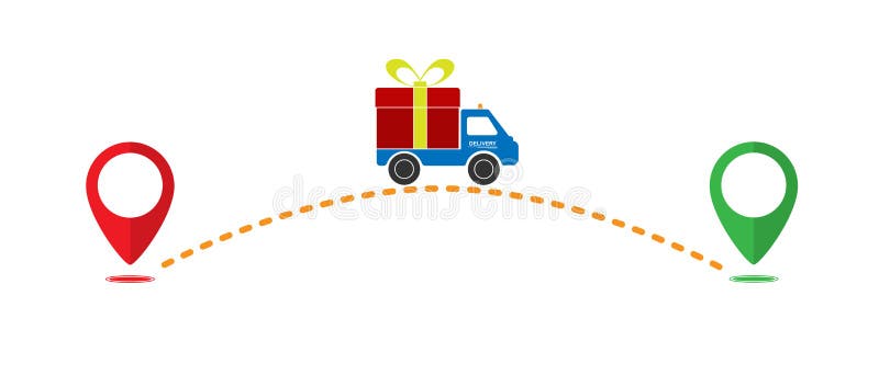 Delivery Icon from One Point To Another Stock Vector - Illustration of ...