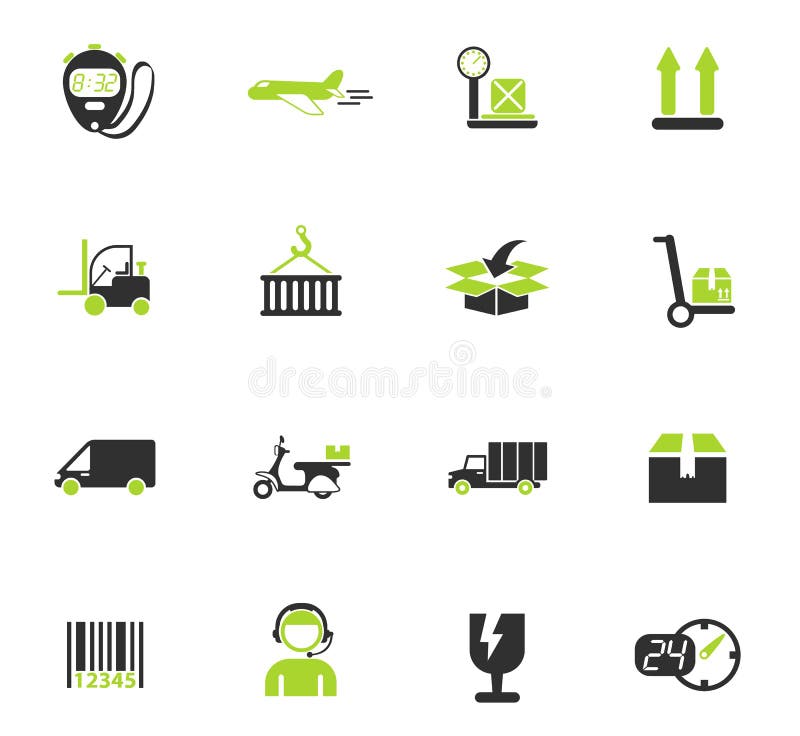 Delivery icon set stock vector. Illustration of round - 122091587