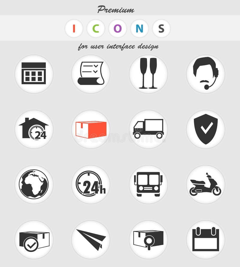 Delivery icon set stock vector. Illustration of vector - 122793445