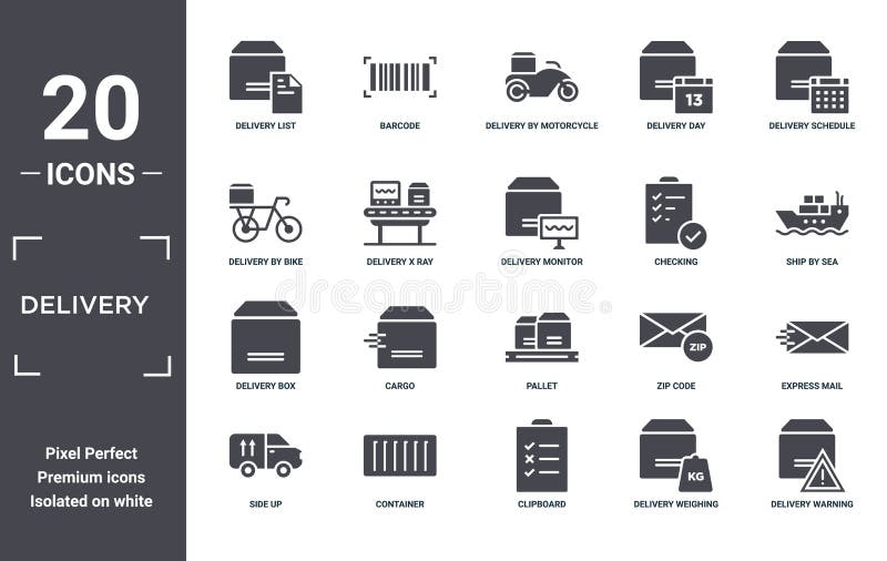 Delivery Icon Set. Include Creative Elements As Delivery List, Delivery ...